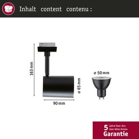 Paulmann 95664 Luxe, spot pro Urail system, Zigbee 4,8W GU10 RGBW + stmívatelné, matná černá