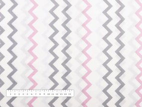 Biante Bavlněný čtvercový ubrus Sandra SA-124 Růžovo šedé cik-cak proužky 60x60 cm