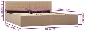 vidaXL Marketos Rám postele s úložným prostorem cappuccino umělá kůže 180x200cm