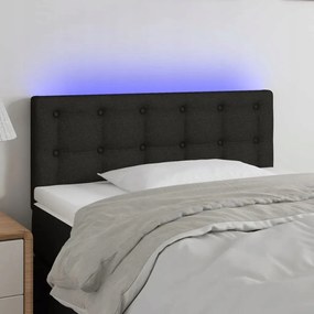 Čelo Postele S Led Tmavě Hnědé Textil Černá 100 x 5 x 78/88 cm