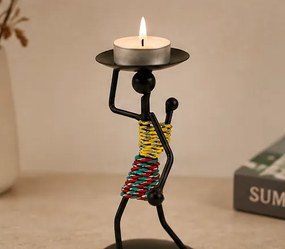 svícen, aromaterapeutický styl, sada 2 ks, kov, 13/14x6x6 cm, vícebarevné, Dekorino SD20260011