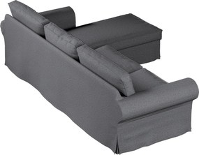Potah na pohovku IKEA Ektorp 2-místná s lenoškou barva šedá látka pletený vzor