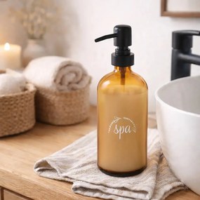 Orion Skleněný hnědý dávkovač na mýdlo SPA, 500ml