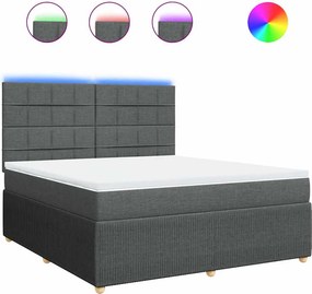 Box spring postel s matrací tmavě šedá 180x200 cm textil 3294436