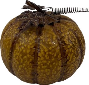 Hnědá antik kovová dekorace dýně Pumpkin Rust - Ø 17*16 cm