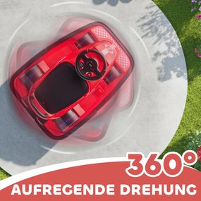 AIYAPLAY Autoskúter pro děti, otočný o 360 stupňů, volant, LED světla, hudební funkce, 3-8 let, červený