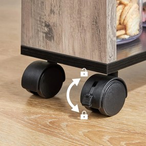 Pojízdný kuchyňský regál Vasagle Tonari 45 cm šedý