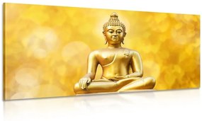 Obraz zlatá socha Budhy - 120x60 cm