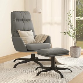 Relaxační křeslo se stoličkou šedé umělá kůže,  3097538 HangarStore.cz
