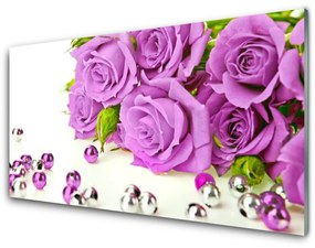 Obraz na skle Růže Květiny 140x70 cm