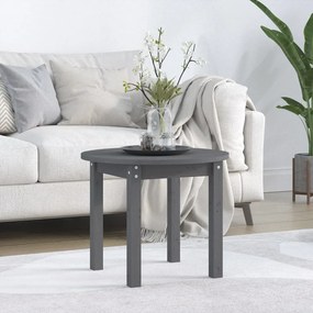 Konferenční stolek šedý Ø 55 x 45 cm masivní borové dřevo