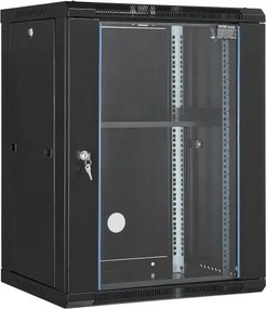 15U Síťový server pro montáž na stěnu Skříňka skříně 45,7 cm Skleněný zámek dveří