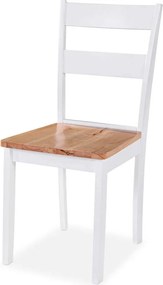 Jídelní set 5 kusů, MDF a kaučukovníkové dřevo, bílý 274943