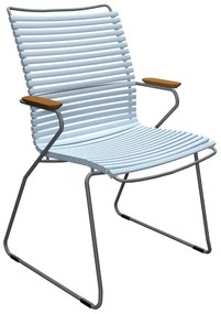 OnaDnes -20% Světle modrá plastová zahradní židle HOUE Click II. s područkami