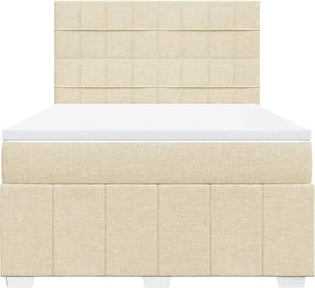 Box spring postel s matrací krémová 140x190 cm textil 3291668