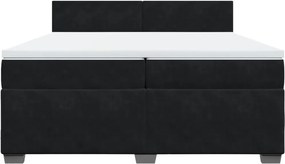 Box spring postel s matrací černá 200x200 cm samet 3288698