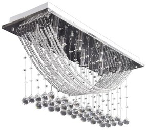 Bílé stropní svítidlo s křišťálovými ověsky, pro 8 žárovek G9, 29 cm 241391