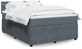 Box spring postel s matrací tmavě šedý 140 x 190 cm samet 3287747