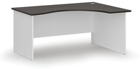 Ergonomický kancelářský pracovní stůl PRIMO WHITE, 1600 x 1200 mm, pravý, bílá/wenge