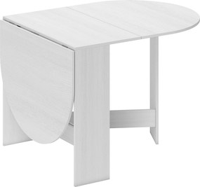 HOMCOM Skládací jídelní stůl oválný kuchyňský stůl s skládacími křídly moderní styl 163x80x75 cm Bílý