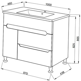 Lavedo Marco Bolero 100 koupelnová skříňka s umyvadlem