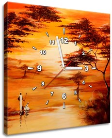 Gario Obraz s hodinami Nádherná Afrika Rozměry: 40 x 40 cm