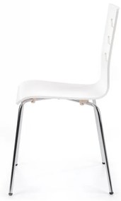 Židle NIRA – kov, překližka, bílá