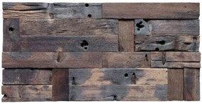 Dřevěná lodní mozaika - obkladový panel 600 x 300 x 7 - 14 mm (0,18 m²)