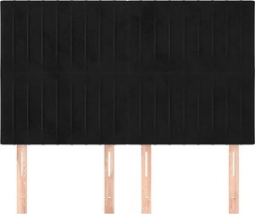 Čelo postele černé 144x5x118/128 cm sametové 3116620
