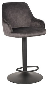 LABEL51 sametová barová židle FENDER antracit CM-55.024