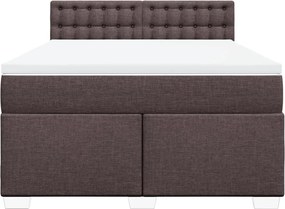 Box spring postel s matrací tmavě hnědá 140x200 cm textil 3285928