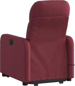 Zvedací masážní polohovací křeslo vínové textil 3206807