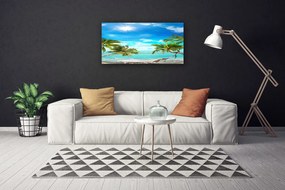Obraz na plátně Tropické Palmy Hamaka Pláž 120x60 cm
