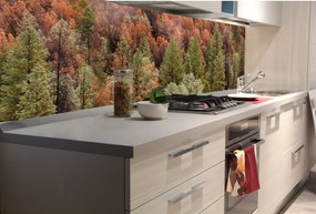 DIMEX | Fototapeta do kuchyně Barevný borový háj KI-180-198 | 180 x 60 cm | hnědá, zelená