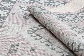 Dywany Łuszczów, Kusový koberec Sion Sisal Aztec 3007 pink/ecru – na ven i na doma, 80x150, růžová, chodba / předsíň