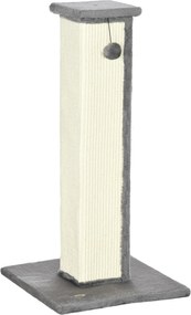 PawHut Škrabací Sloup, 81cm Škrabací Sloupec, Sisalový Kočičí Škrabací Strom s Hracím Míčkem, Kočičí Škrabací Nábytek pro Kočky do 5 kg, Vnitřní, Šedý