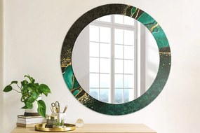 Kulaté zrcadlo tištěný rám Mramorová zelená fi 70 cm