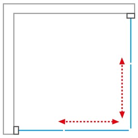 Roltechnik Outlet Čtvercový sprchový kout G4L+G4P - bez vaničky Varianta: šířka levých dveří: 80 cm, šířka pravých dveří: 80 cm - (G4L/80+G4P/80), Barva profilů a typ výplně: profily: stříbrná, výplň: transparent