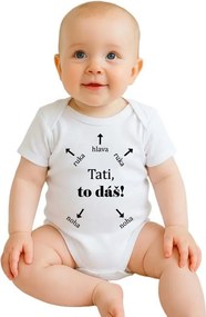 Dětské body s potiskem New Baby Tati, to dáš! - krátký rukáv, vel. 62 (3-6m)