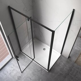 BPS-koupelny Obdélníkový sprchový kout ZES KZ07C BL 120x90 černá/transparent - bez vaničky