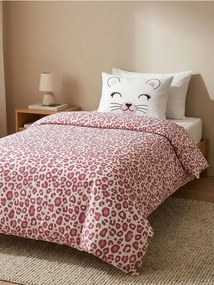 Sinsay - Bavlněné ložní povlečení s leopardím vzorem - růžová