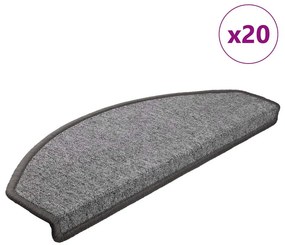 Schodové rohože 20 ks 65 x 24 x 4 cm tmavě šedé, půlkulaté, velké 3365790