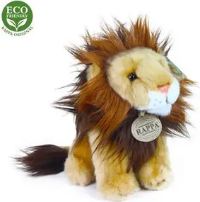 RAPPA Plyšový lev sedící 18 cm / ECO-FRIENDLY / od 0 měsíců