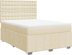 Box spring postel s matrací krémová 140x200 cm textil 3294010