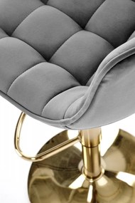 Barová židle- H120 - Zlatá/ Tmavě šedá