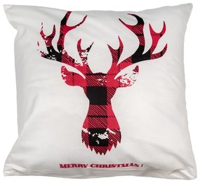 Bílý povlak na polštář s jelenem Merry Christmas - 45*45 cm