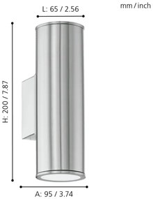 Eglo 94107 - LED venkovní osvětlení RIGA 2xGU10/3W/230V IP44