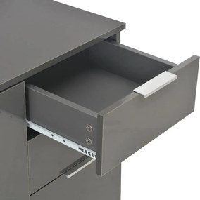 Příborník šedý s vysokým leskem 107x35x80,5 cm 283720