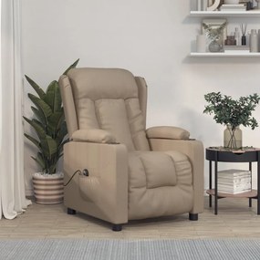 Elektrické polohovací křeslo cappuccino umělá kůže 3098803