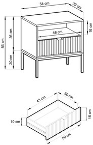 Noční stolek MISHEEL - černý